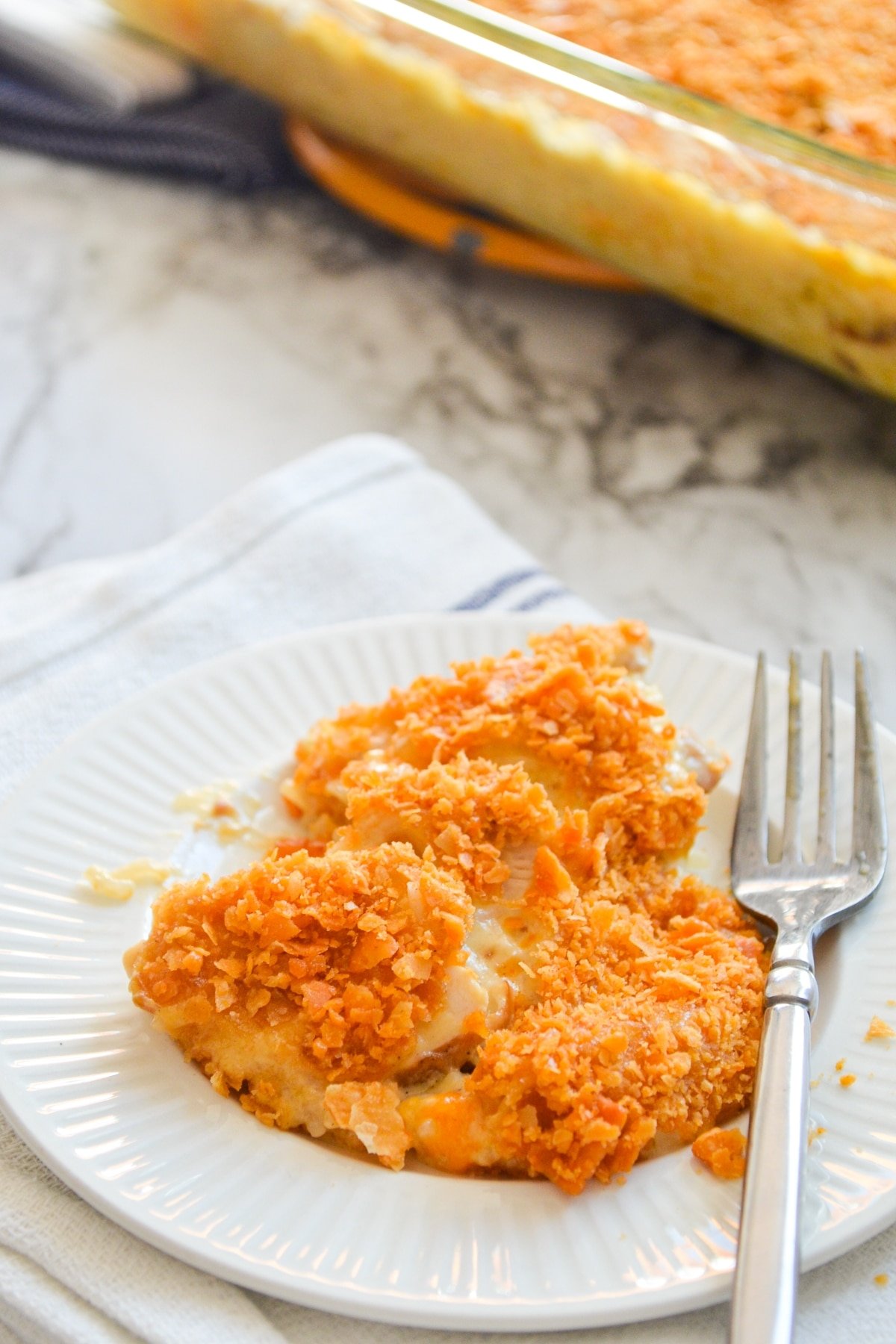 Chicken Divine Casserole {with Crushed Cracker Topping}