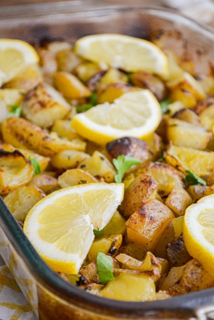 Lemon Garlic Roasted Potatoes - Little Home in the Making